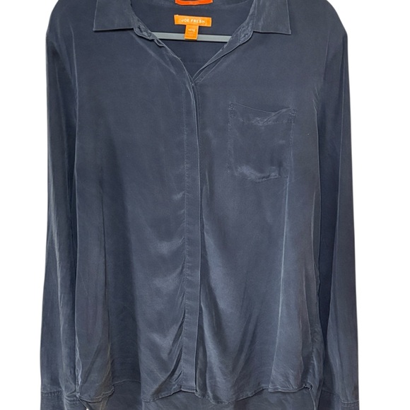 Joe Fresh | Tops | 0 Silk Black Blouse Joe Fresh Long Sleeve Button ...